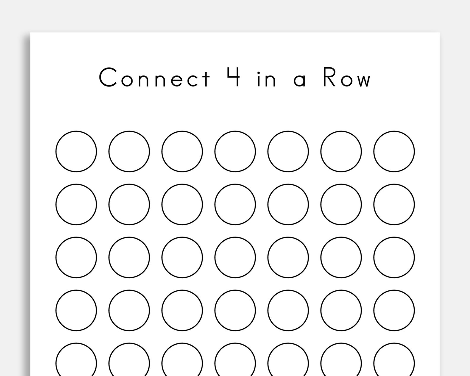 Connect 4 in a Row. Printable Game. Game for Kids. Game for - Etsy
