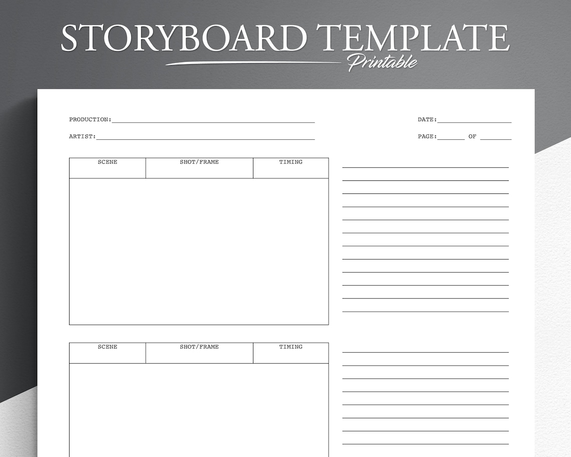 Printable Storyboard Template. Story Board Planner. Video - Etsy
