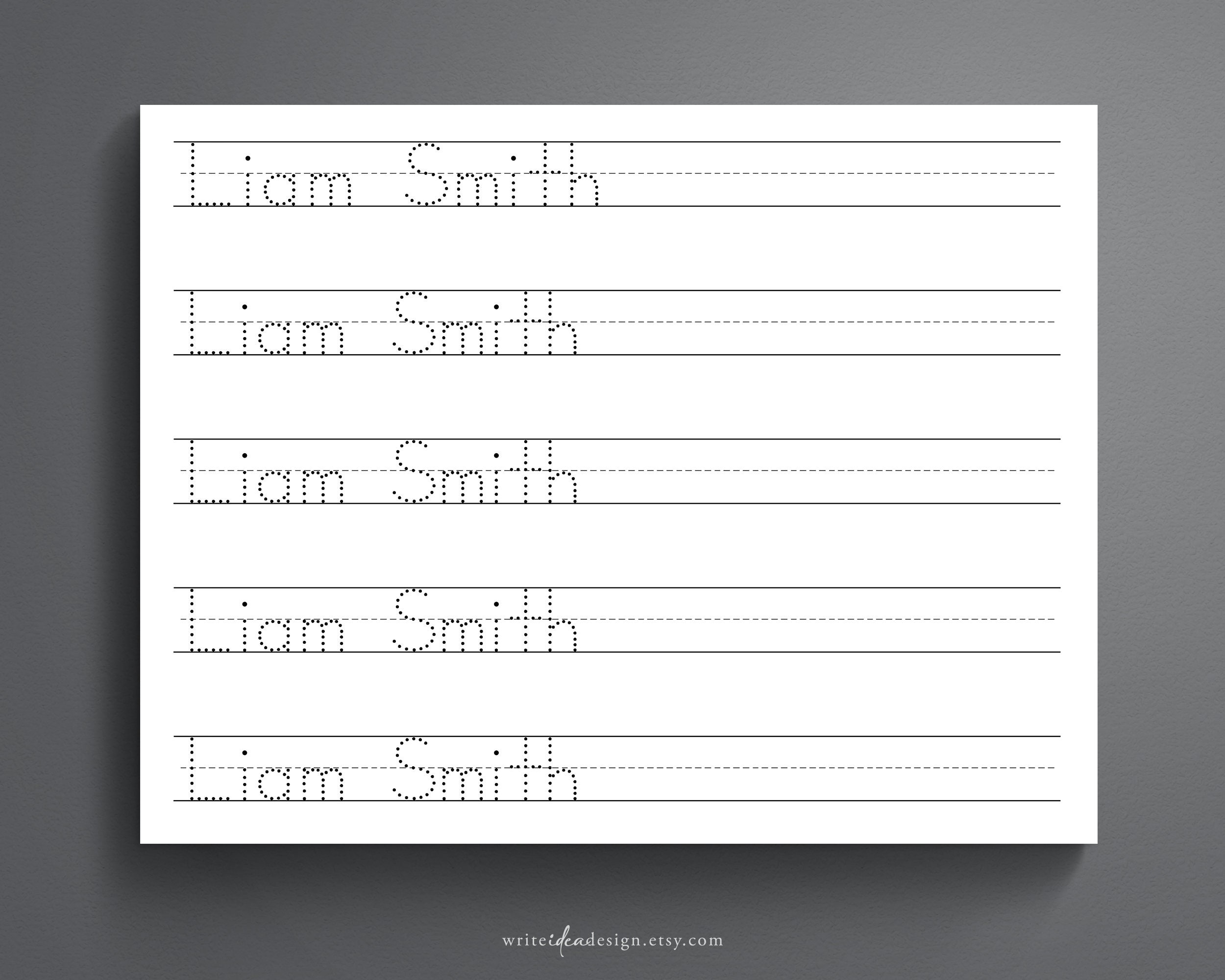 Dot Name Tracing Sheet. Dot Name Writing. Dot Name Paper Name - Etsy ...