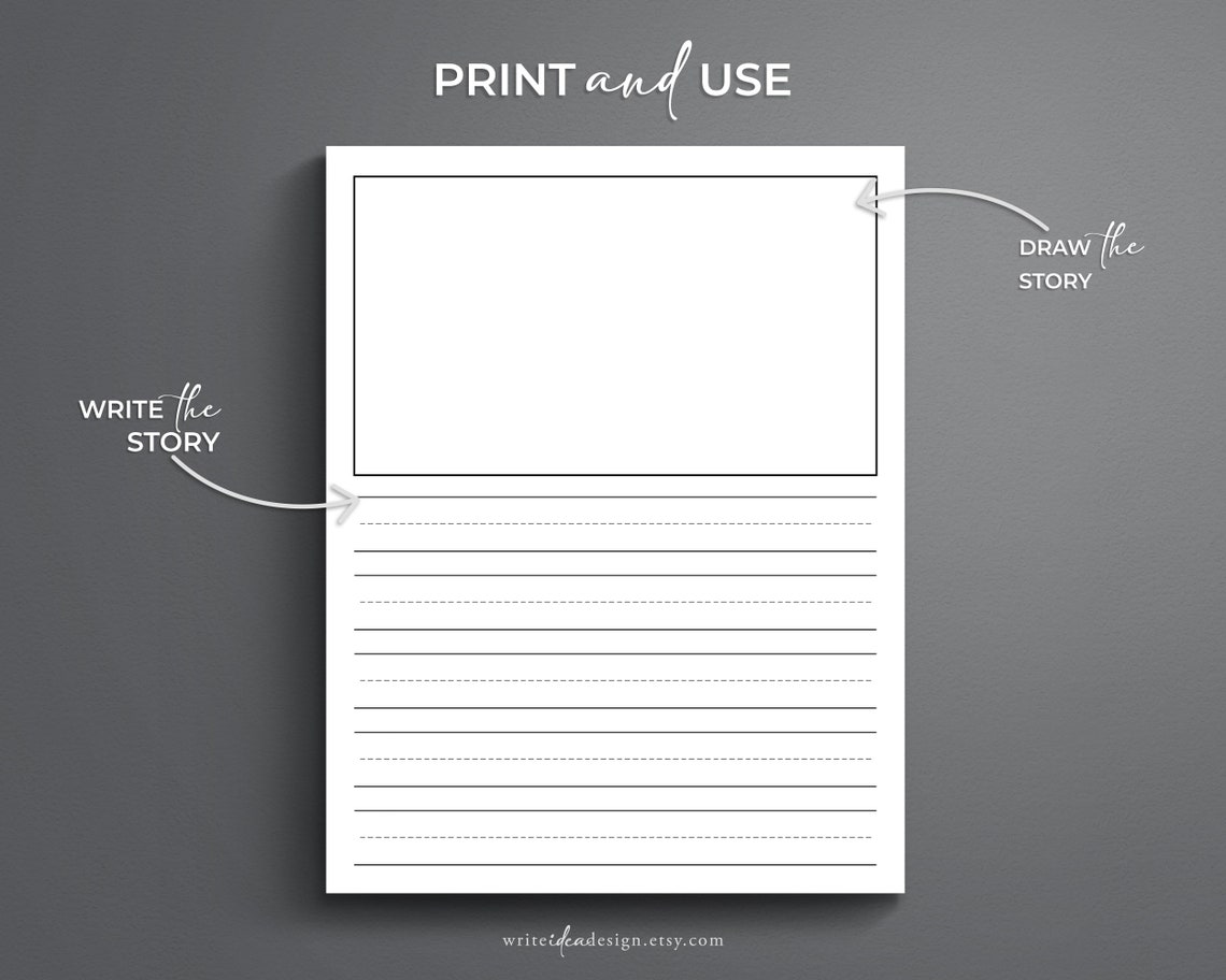 Handwriting Story Paper. Penmanship Paper. Writing Practice - Etsy