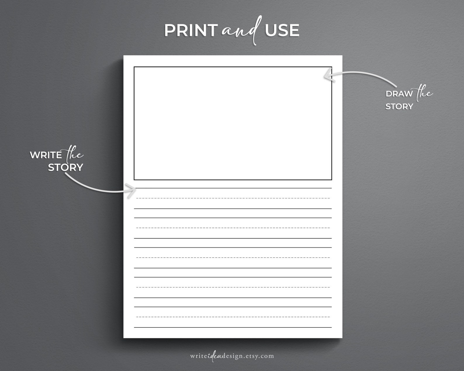 Handwriting Story Paper. Penmanship Paper. Writing Practice Paper ...