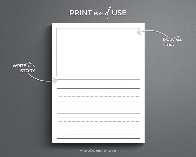 Handwriting Story Paper. Penmanship Paper. Writing Practice Paper ...