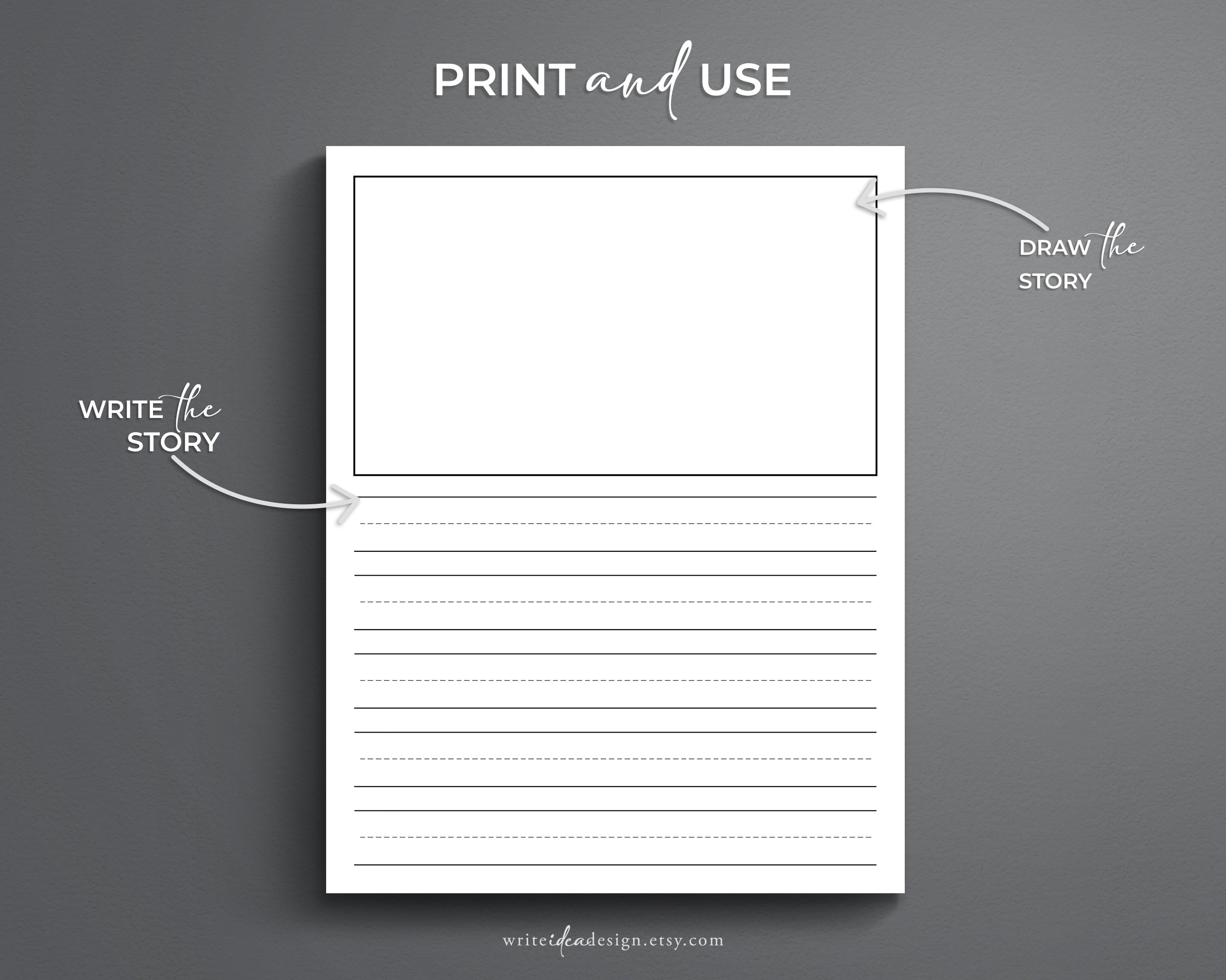 Handwriting Story Paper. Penmanship Paper. Writing Practice - Etsy Hong ...
