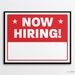 Printable Now Hiring Sign, US Letter and A4 Sizes, PDF Download - Etsy
