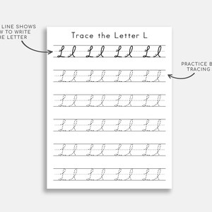 Cursive Letter Tracing. Cursive Handwriting Practice. Learn - Etsy