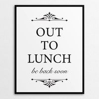 Out to Lunch Sign Printable | Lunch Break Sign | Office Door Sign ...