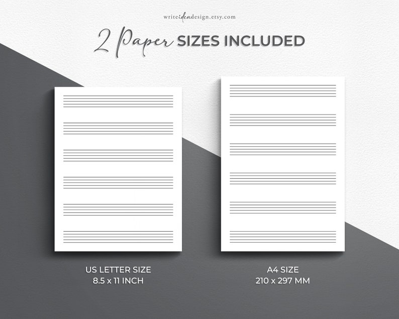 Wide Staff Sheet Music for Letter/a4. Blank Sheet Music Printable ...