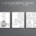 Number Coloring Pages 1-15. Preschool Activity. Toddler Coloring Page ...