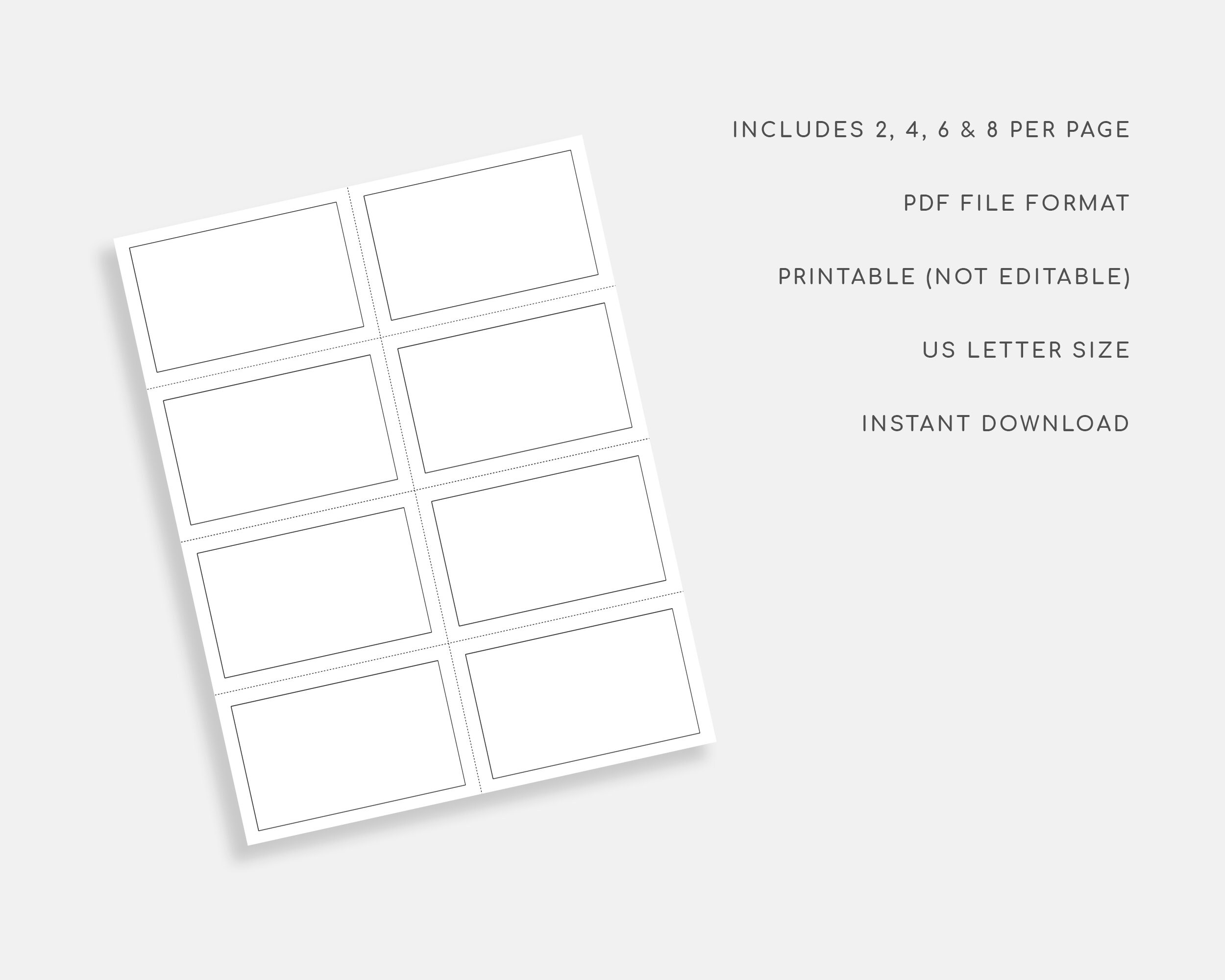 Printable Blank Flash Cards Template (PDF) - Etsy Australia