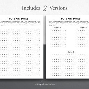 Dots and Boxes Printable Game. Dot Grid Printable Game. Pigs - Etsy
