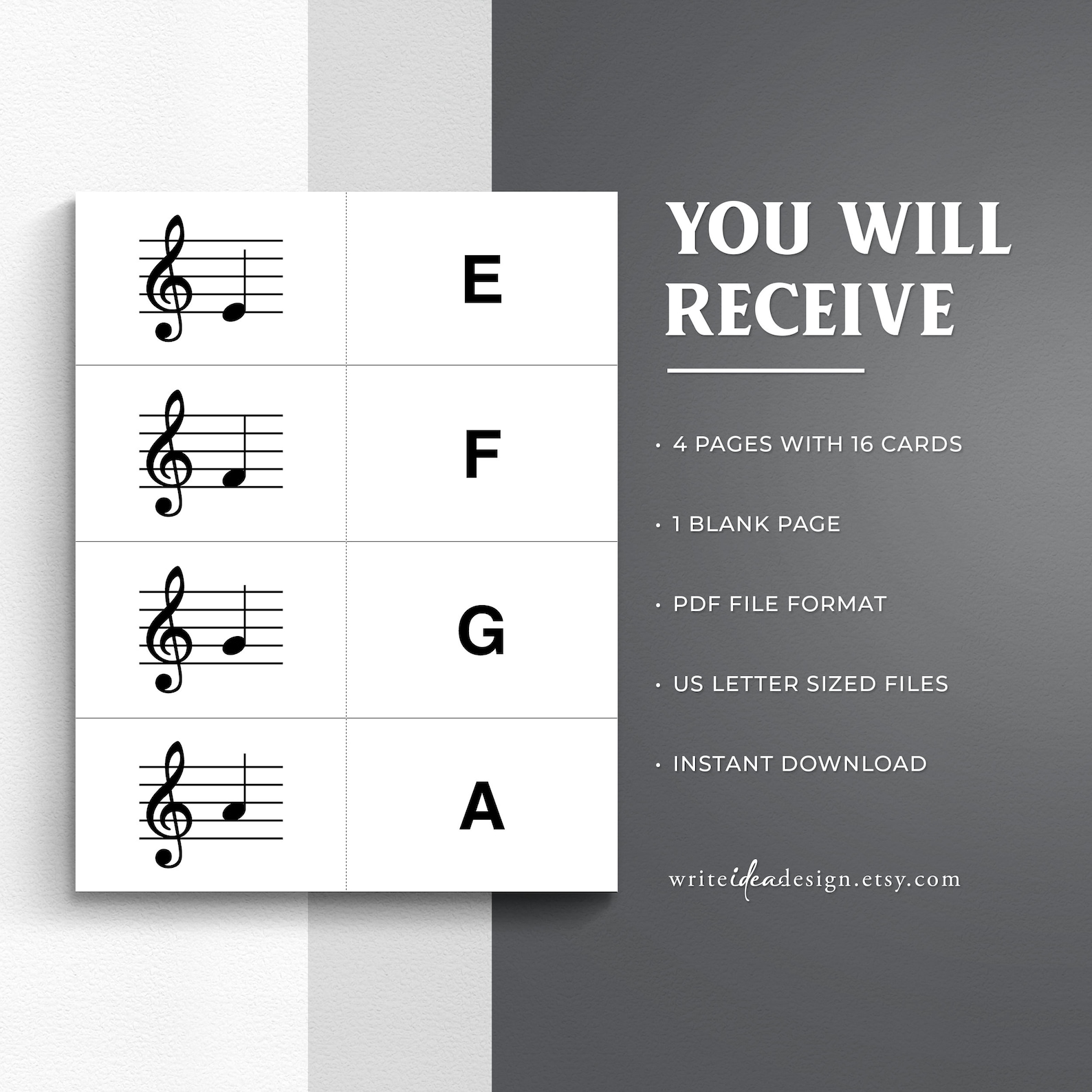 Printable Music Note Flash Cards. Treble Clef. Learning to Read Music ...