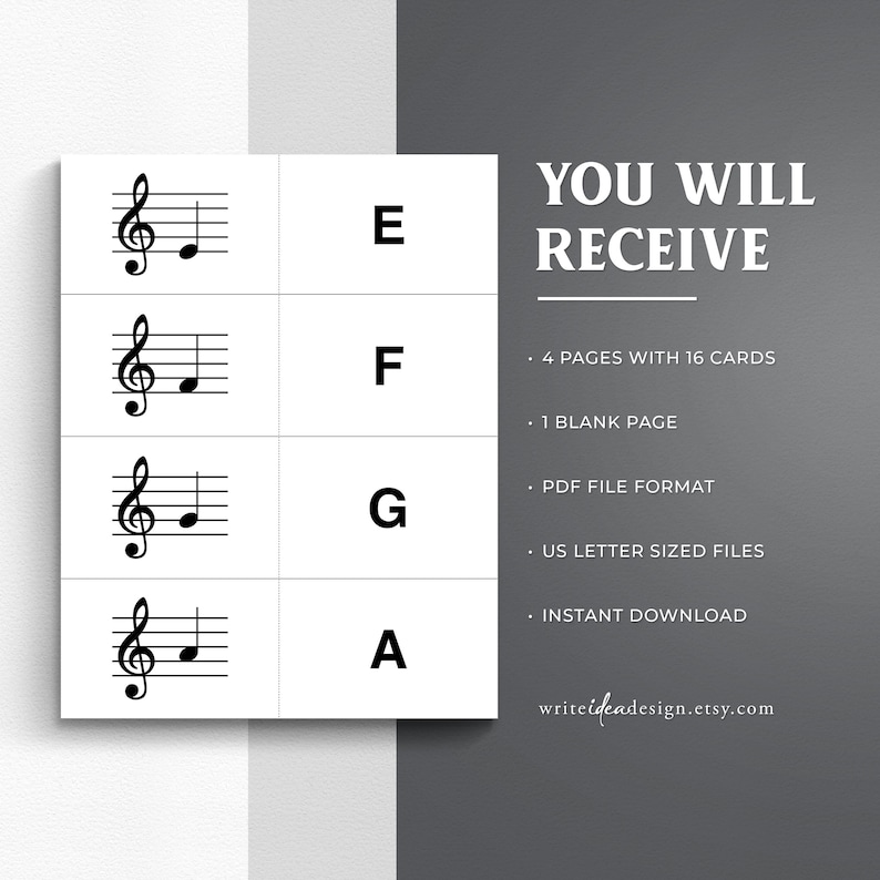 Printable Music Note Flash Cards. Treble Clef. Learning to Read Music ...