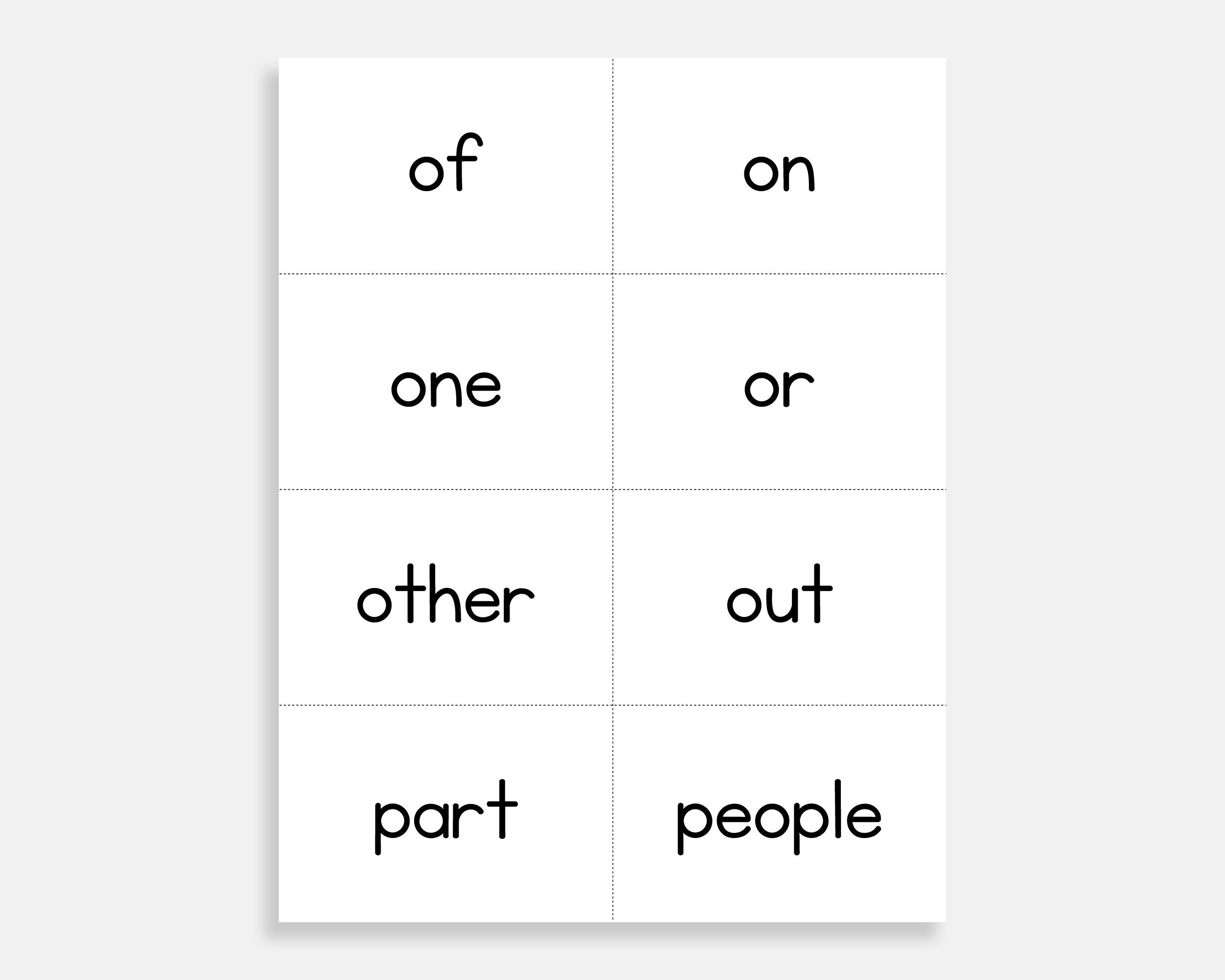 100 Sight Words Printable Flash Card. Kindergarten Sight - Etsy Australia