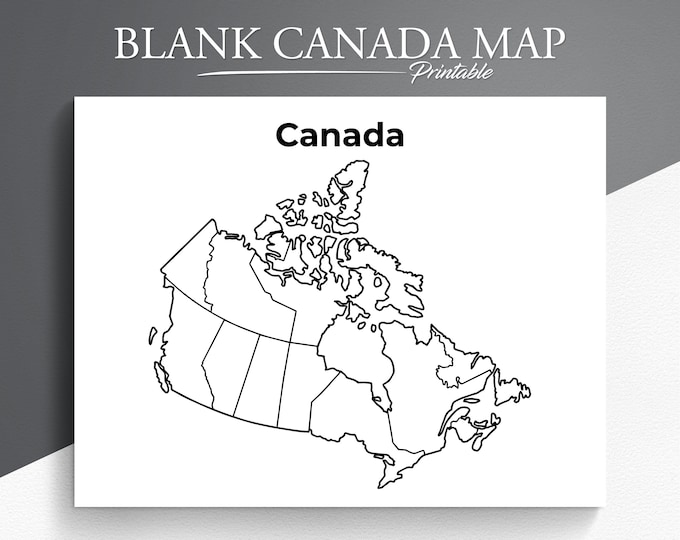 Canada Map Colouring Page - Etsy Canada