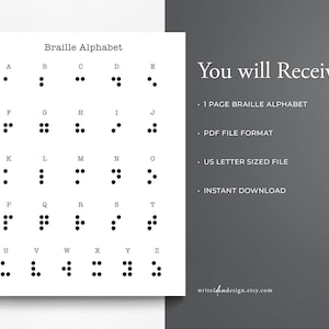 Printable Braille Alphabet Learning Sheet (PDF) - Etsy