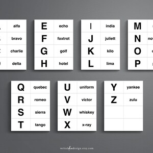 Phonetic Alphabet Flash Cards. Learn the Phonetic Alphabet. - Etsy