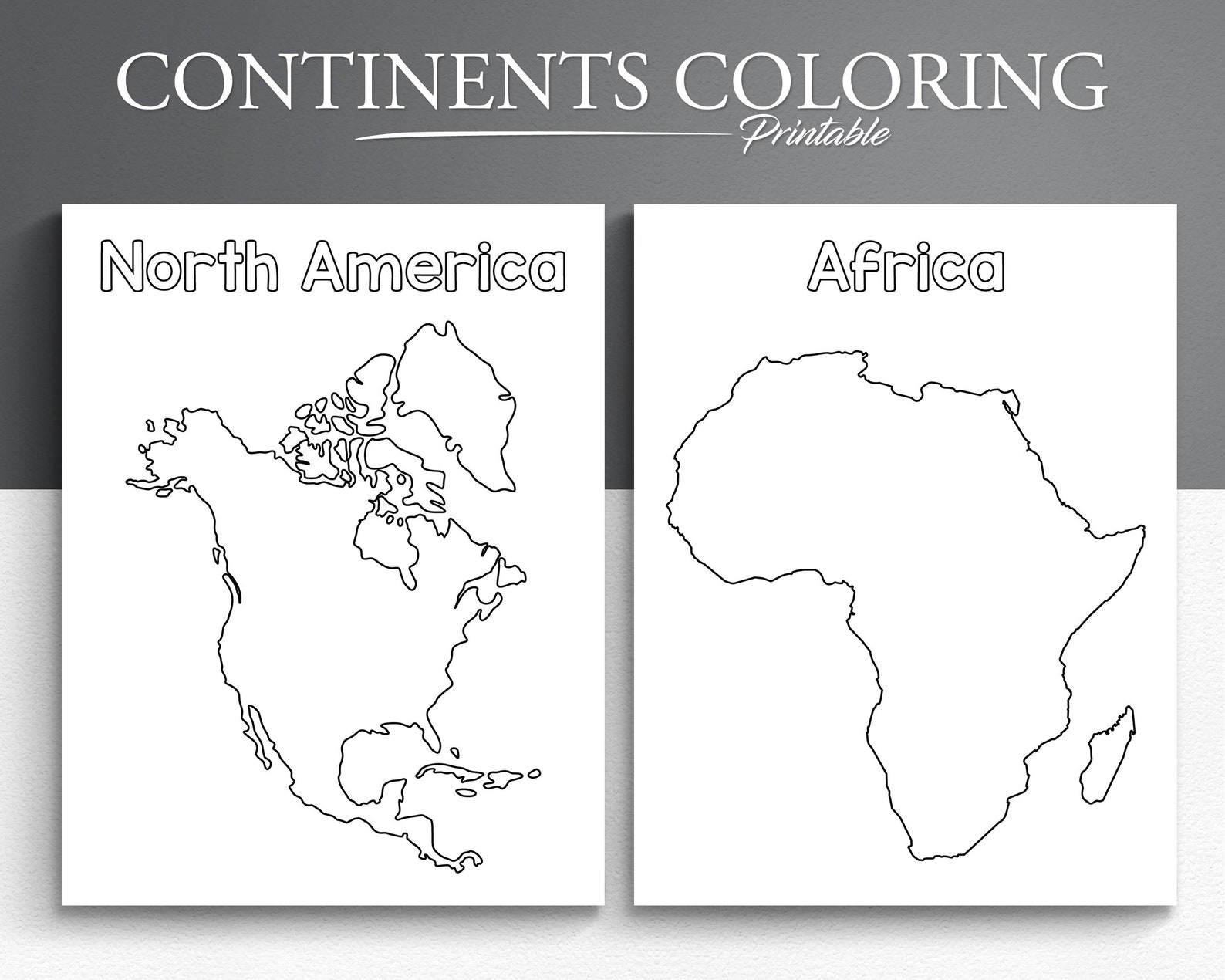 Continents Coloring Pages for Kids: Geography Color Page (PDF) - Etsy