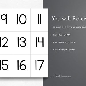 Numbers 0-100 Printable Flash Cards. Preschool Flash Cards. Preschool ...