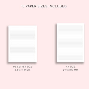 Printable Lined Paper. Wide Ruled Paper. College Ruled Paper. - Etsy
