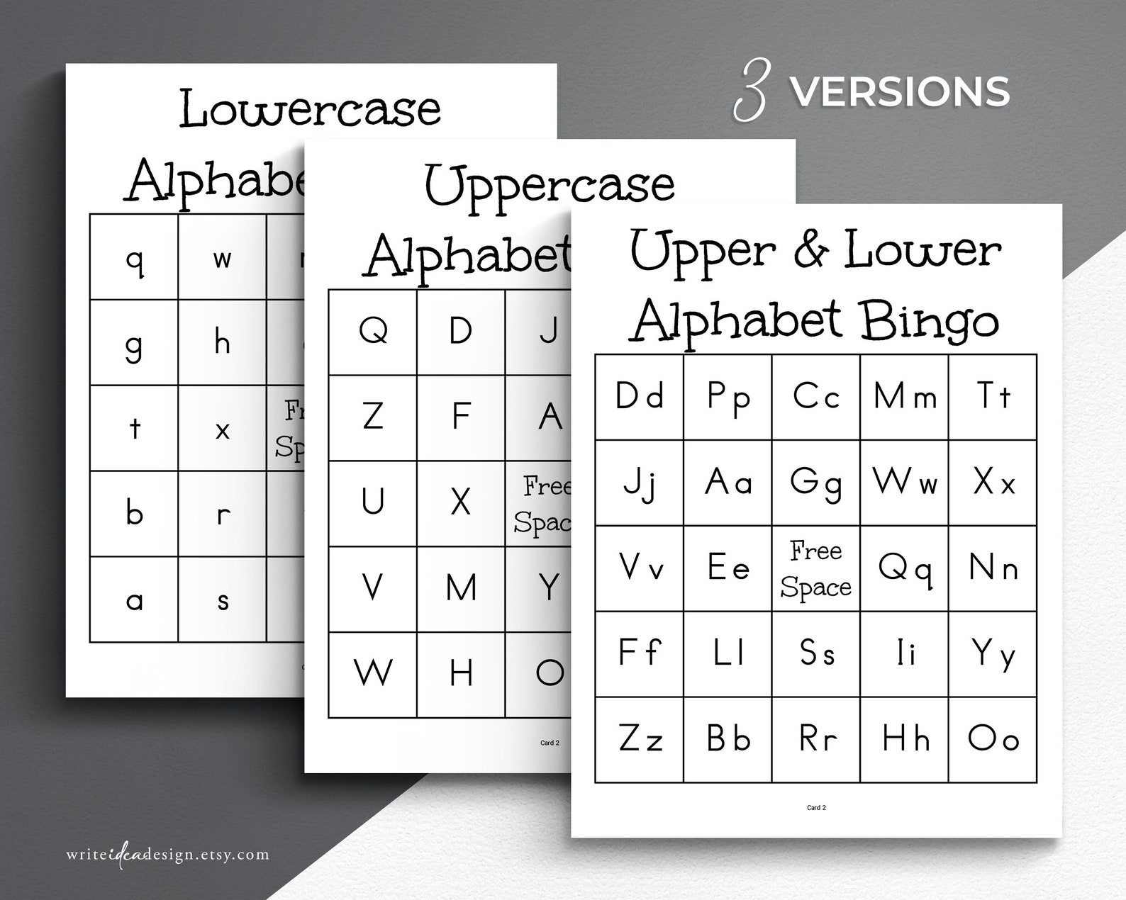 Alphabet Bingo. 1000 Cards. Upper, Lower and Both Cases. - Etsy