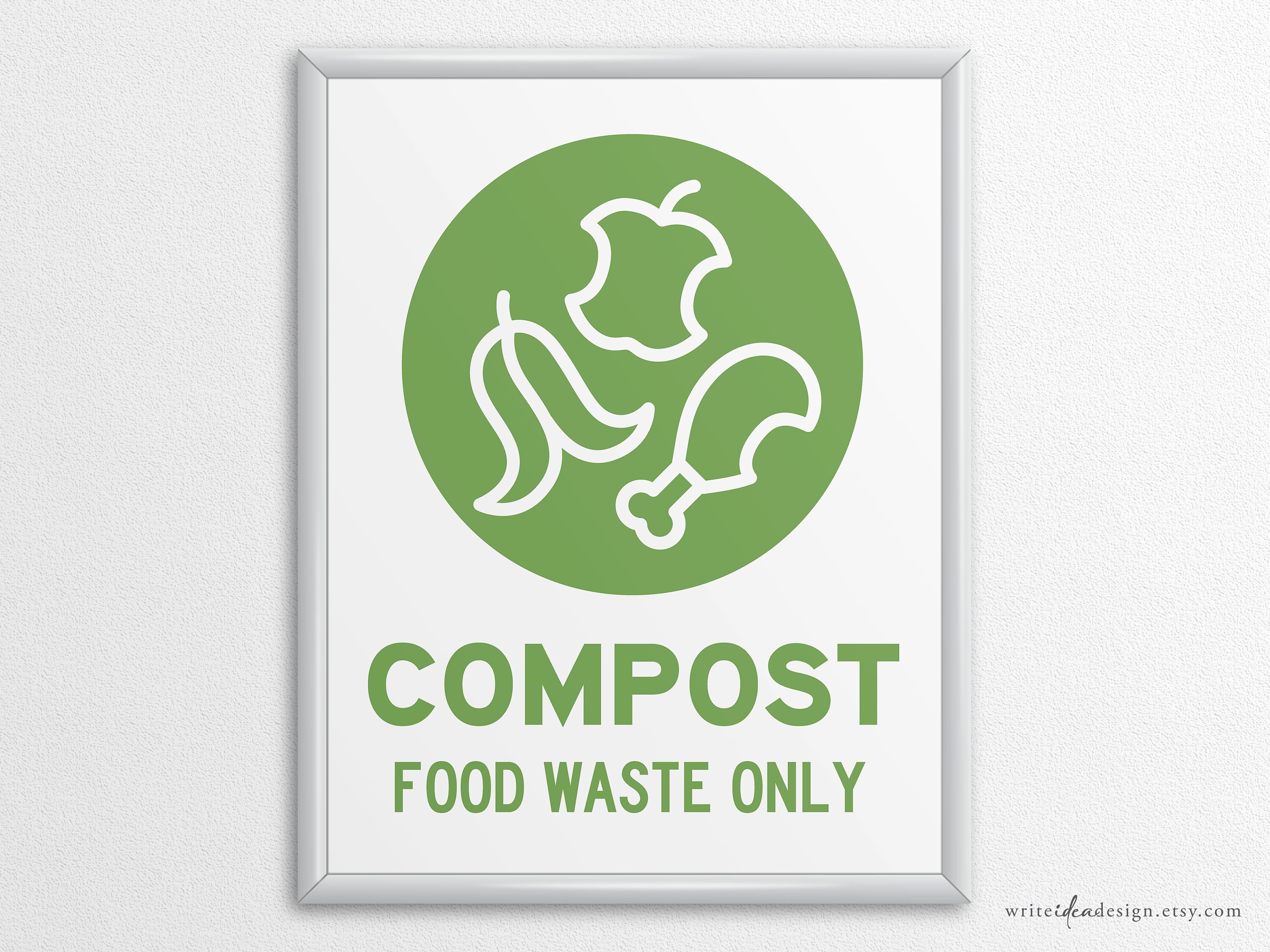 Printable Compost Food Waste Only Sign in US Letter and A4 - Etsy