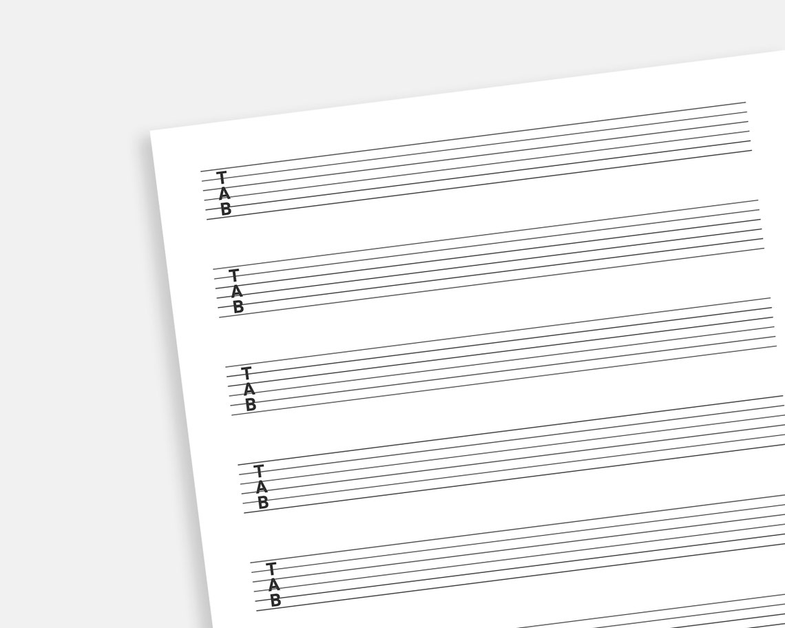 Printable Guitar Tab Paper for US Letter and A4. Blank Guitar - Etsy