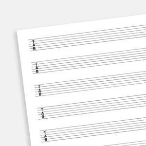 Printable Guitar Tab Paper for US Letter and A4. Blank Guitar - Etsy