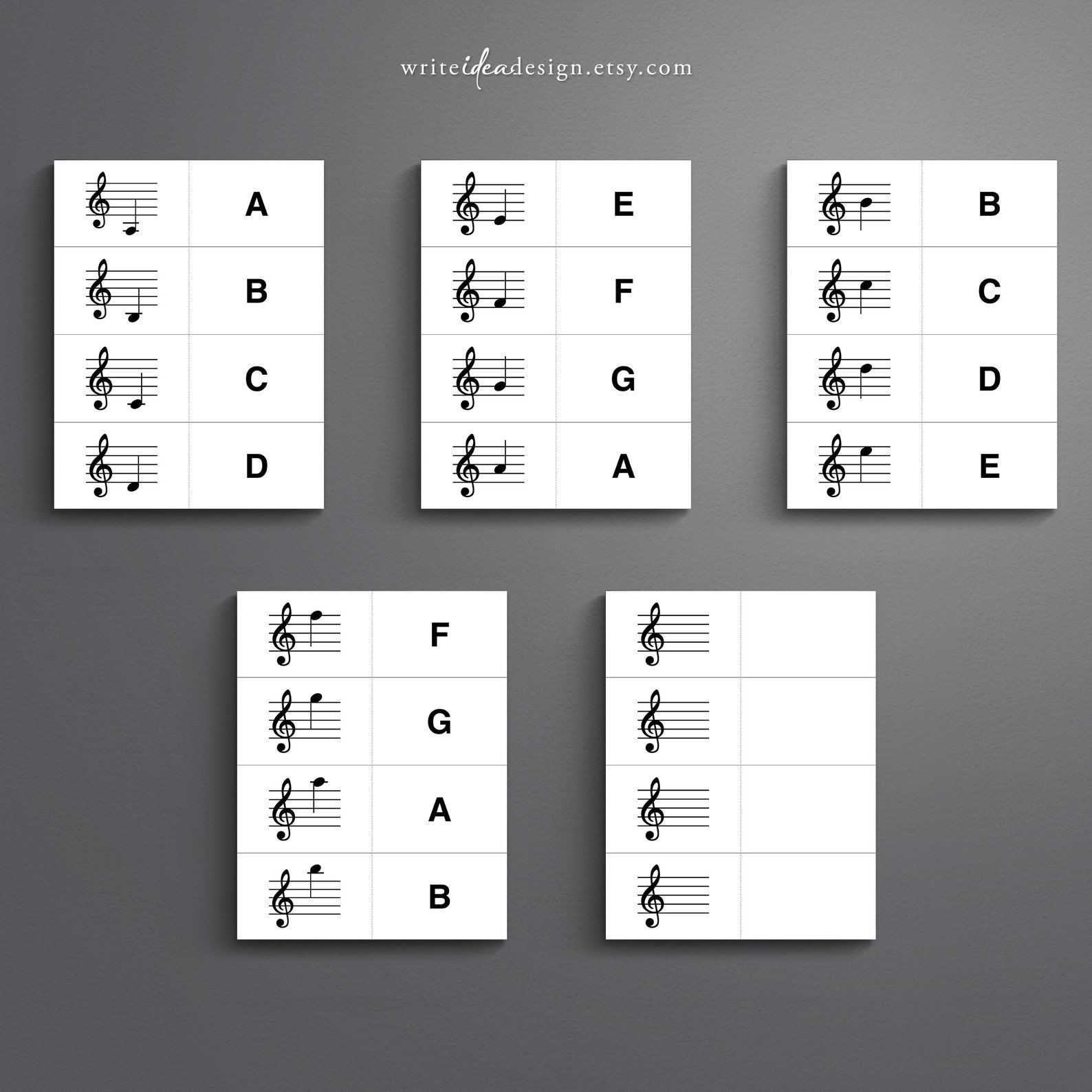 Printable Music Note Flash Cards. Treble Clef. Learning to Read Music ...