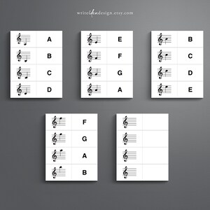 Printable Music Note Flash Cards. Treble Clef. Learning to Read Music ...