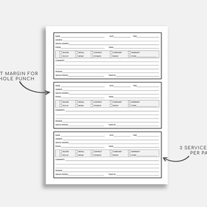 Service Call Log. Printable Service Tracker. Maintenance Call - Etsy