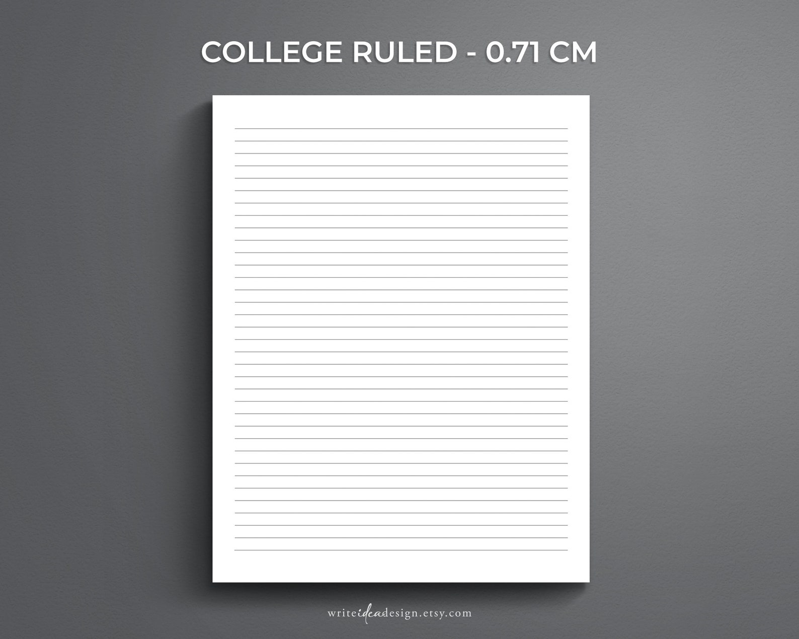 Printable Lined Paper. Wide Ruled Paper. College Ruled Paper. - Etsy