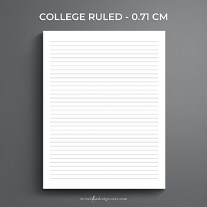 Printable Lined Paper. Wide Ruled Paper. College Ruled Paper. Digital ...