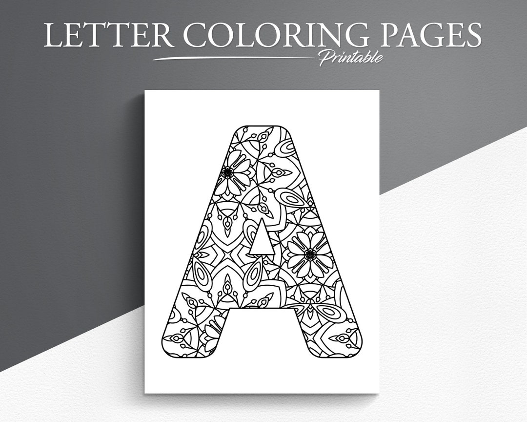 Mandala Alphabet Coloring Pages. Letter Coloring. Printable Letter ...