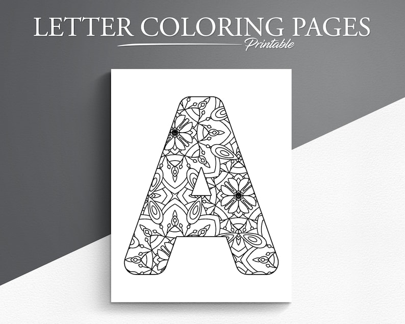 Mandala Alphabet Coloring Pages. Letter Coloring. Printable Letter ...