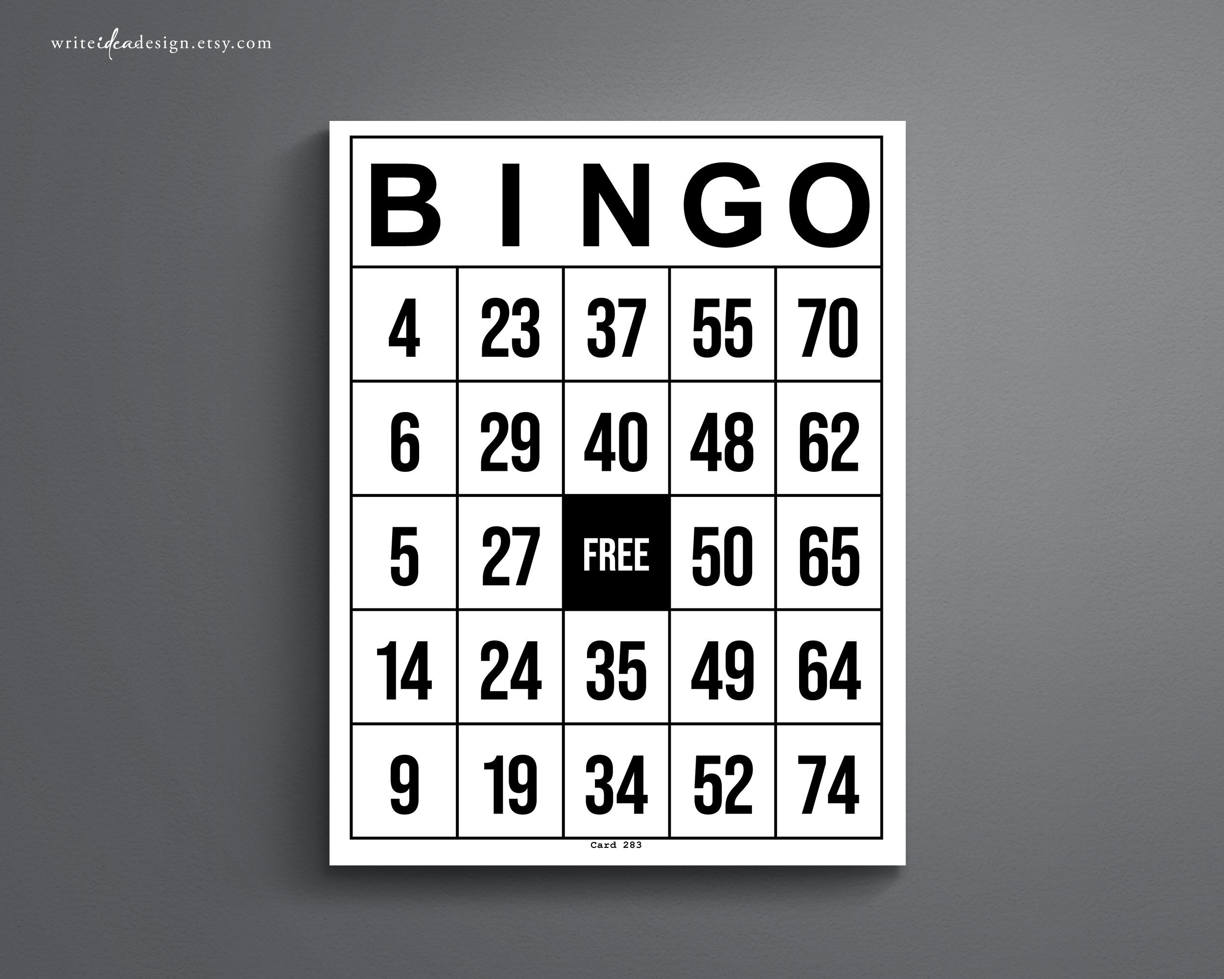 Printable Jumbo Bingo Cards Set of 1000. Large Print Bingo. - Etsy UK