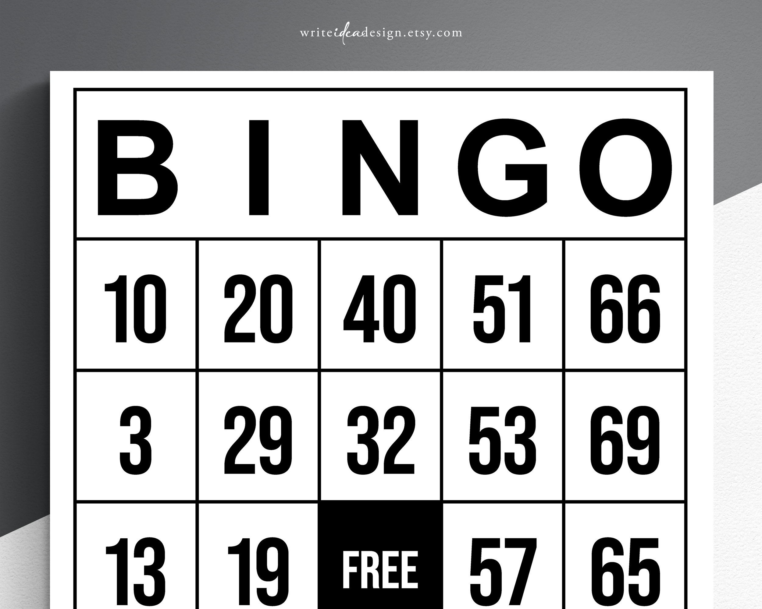 Printable Jumbo Bingo Cards Set of 1000. Large Print Bingo. - Etsy UK
