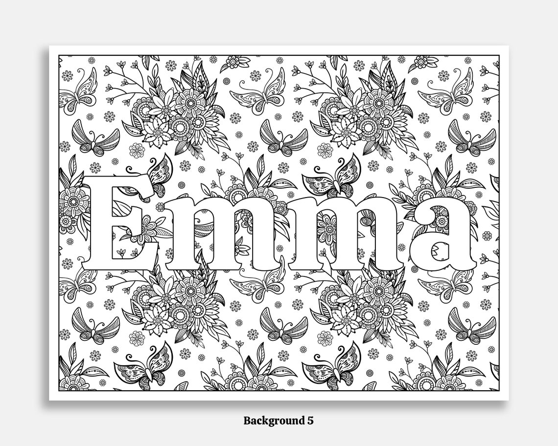 Custom Name Coloring Page. Custom Name Print. Custom Color - Etsy Canada