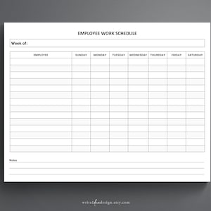Employee Work Schedule. Pdf/google Docs. Employee Time Sheet. Employee ...