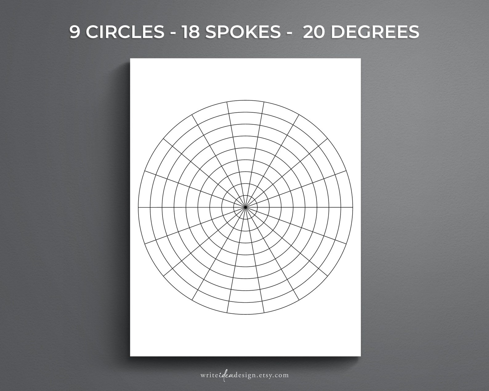Printable Polar Graph Paper. Circular Graph Paper. Radial Graph Paper ...