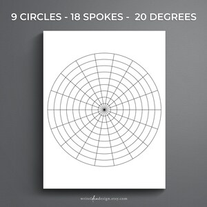 Printable Polar Graph Paper. Circular Graph Paper. Radial Graph Paper ...