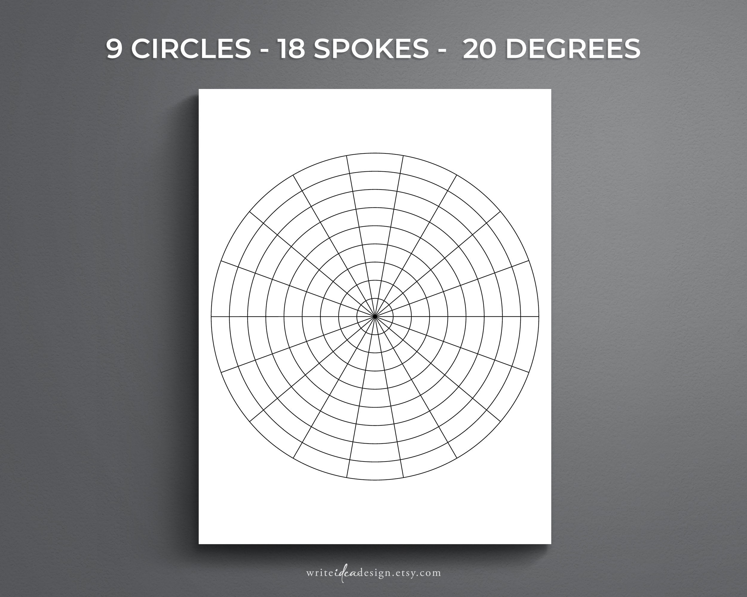 Printable Polar Graph Paper. Circular Graph Paper. Radial Graph Paper ...