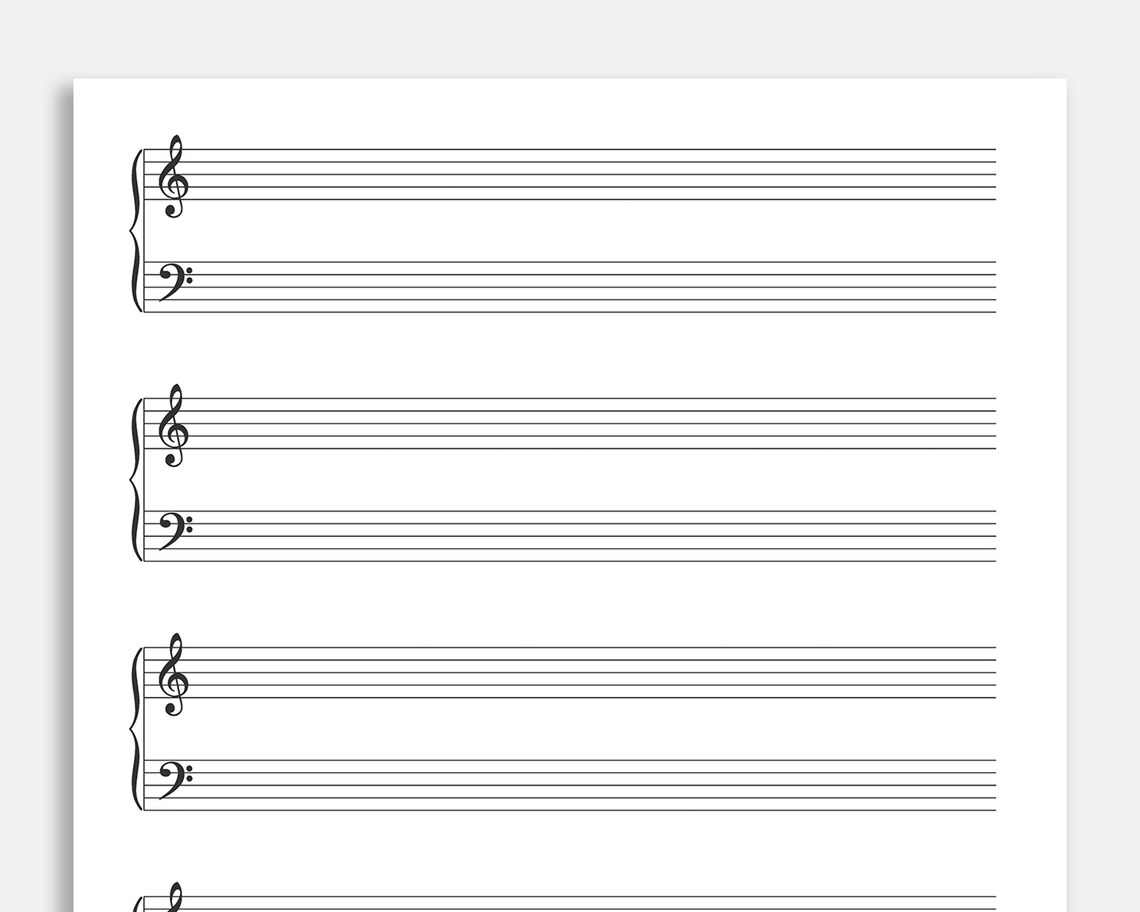 Printable Sheet Music for Letter/a4. Blank Sheet Music - Etsy