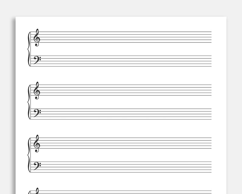 Printable Sheet Music for Letter/a4. Blank Sheet Music - Etsy Canada