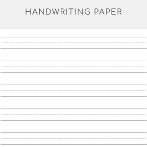 Practice Writing Paper. Handwriting Paper. Penmanship Paper. - Etsy