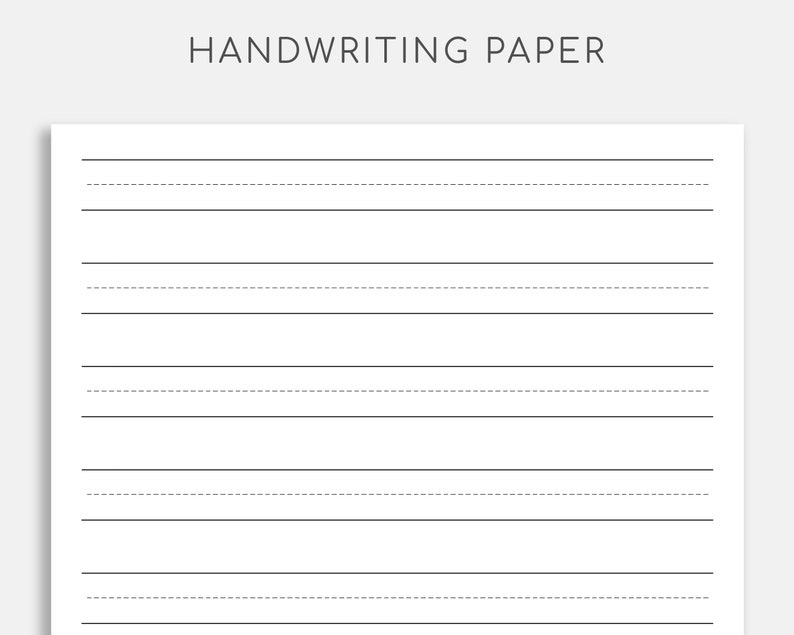 Practice Writing Paper. Handwriting Paper. Penmanship Paper. - Etsy