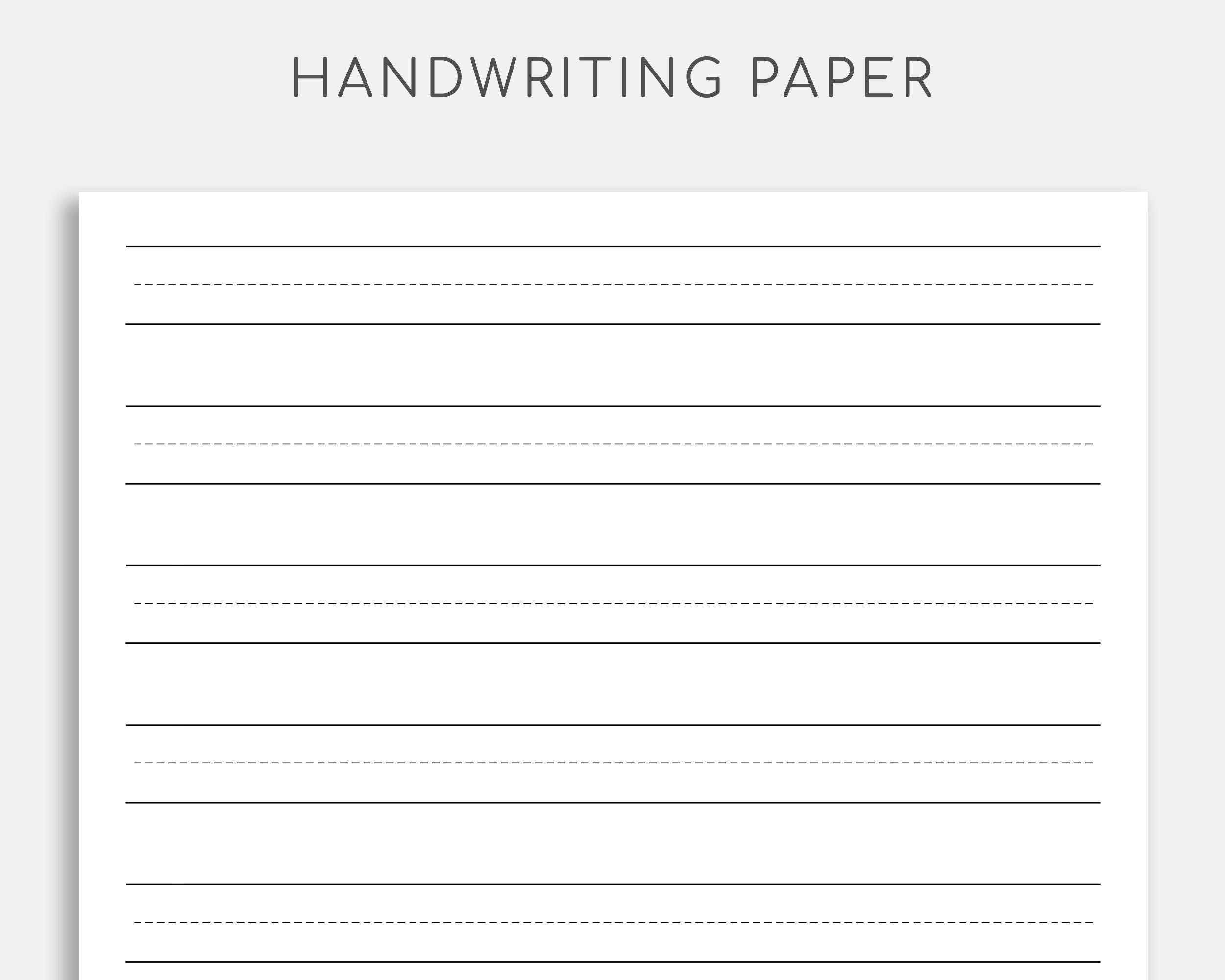 Practice Writing Paper. Handwriting Paper. Penmanship Paper. - Etsy