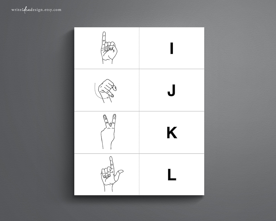 Asl Sign Language Flash Cards