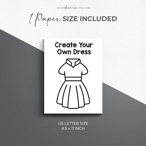 Printable Create Your Own Dress Pages | Set of 27 Dresses to Design ...