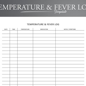 Temperature Chart for Fever - Etsy