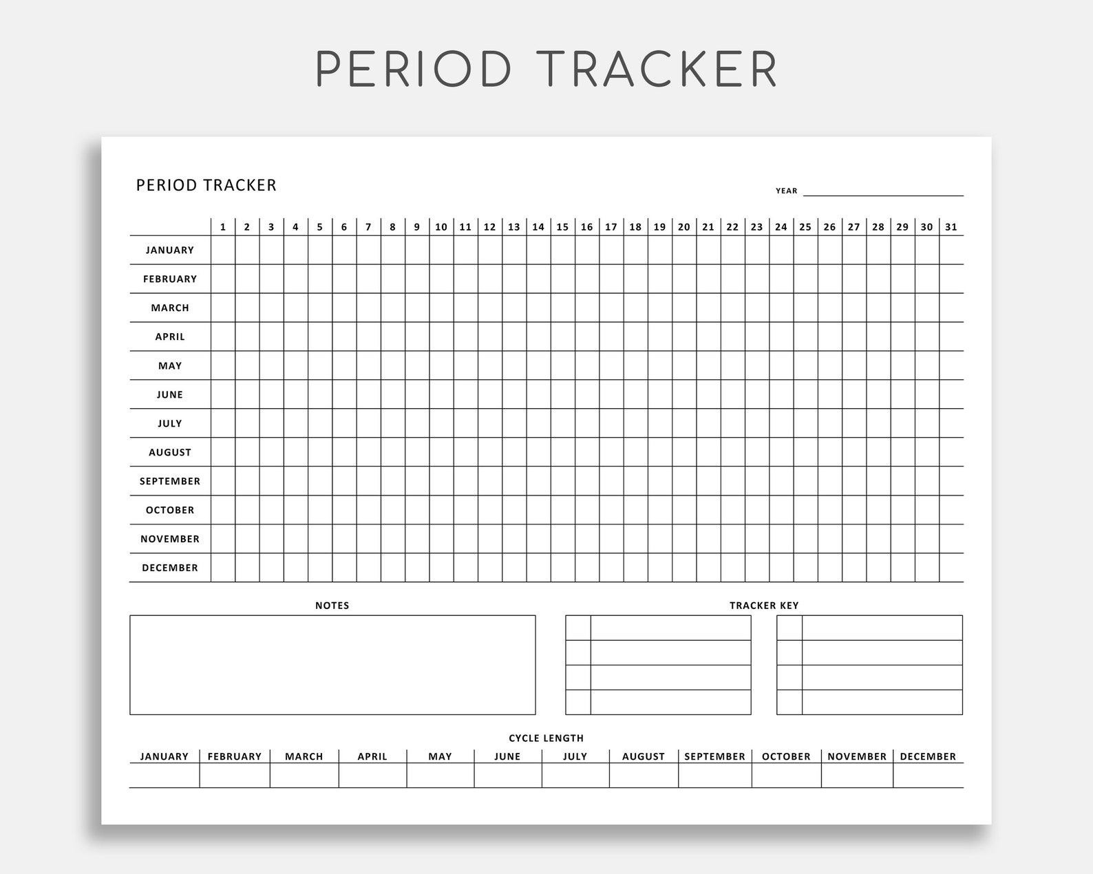 Period Tracker. Monthly Menstrual Cycle Tracker. Period Log. - Etsy